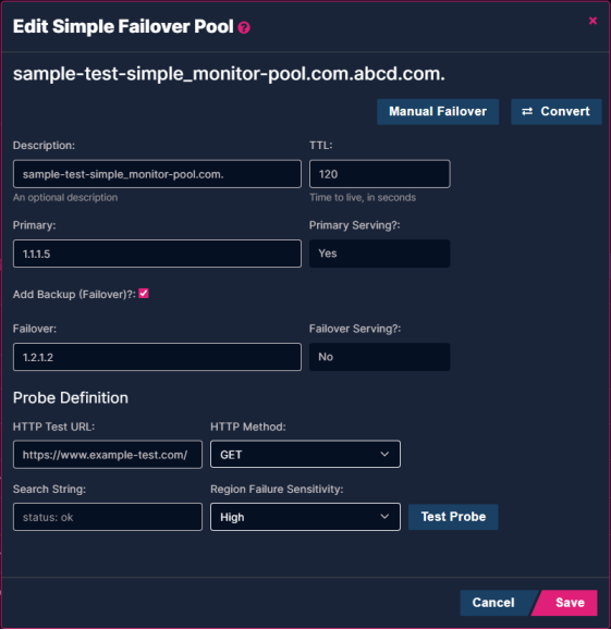 Simple Monitor Failover Pool